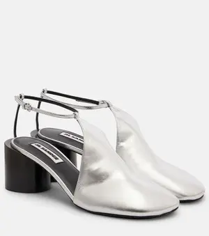 JIL SANDER Metallic Leather Pumps