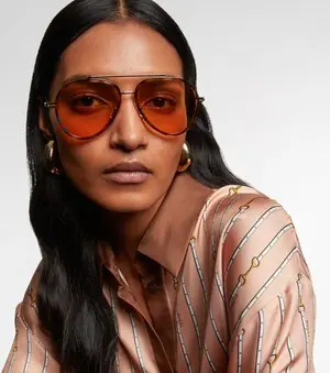 Gucci Gg Aviator Sunglasses - Brown