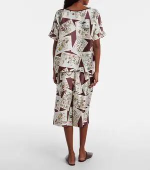 Loro Piana Emon Printed Silk Bermuda Shorts