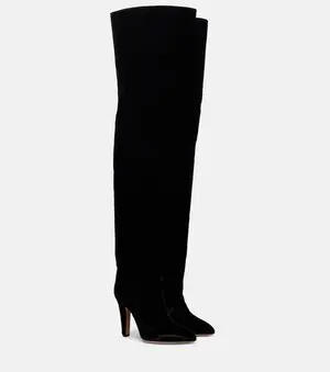 Paris Texas Elsa 100 Velvet Over-the-knee Boots - Black