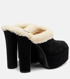 Paris Texas Malena 145 Suede Platform Mules