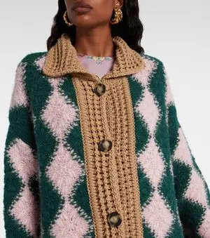 La DoubleJ Crochet Wool-blend Cardigan