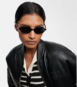 Miu Miu Round Frame Sunglasses - Black