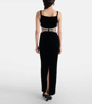 SELF-PORTRAIT Cutout Velvet Maxi Dress
