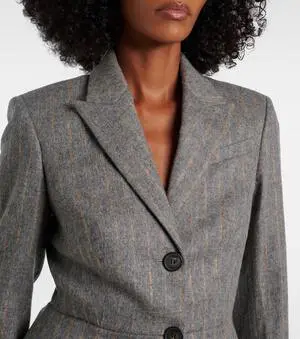 Erdem Pinstripe Wool And Mohair Blazer - Grey