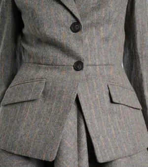 Erdem Pinstripe Wool And Mohair Blazer - Grey