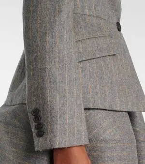 Erdem Pinstripe Wool And Mohair Blazer - Grey