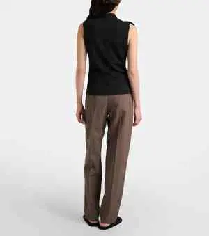 LEMAIRE Wool-blend Vest With Tie Neck - Grey