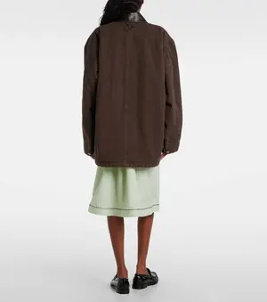 Prada Leather-trimmed Cotton Canvas Field Jacket - Brown