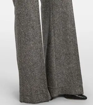 Valentino Garavani High-rise Wool-blend Wide-leg Trousers