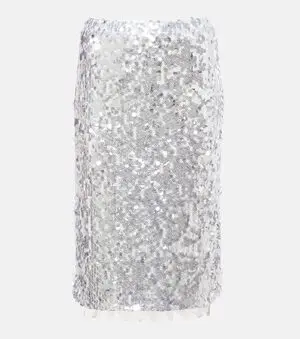 Christopher Esber Sequined Midi Skirt - Silver