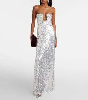 Christopher Esber Arched Palm Sequined Gown