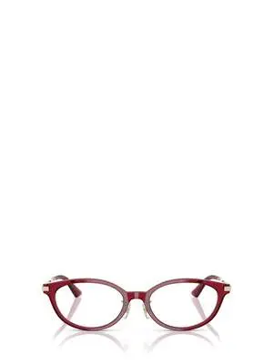 JIMMY CHOO Oval Eyeglasses Transparent Red