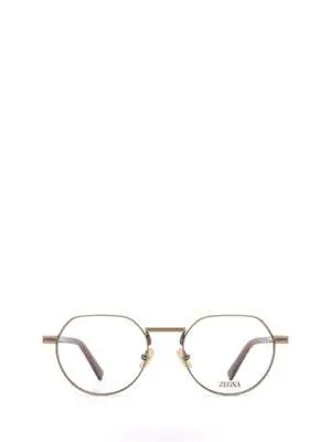 Zegna Rounded Eyeglasses - Shiny Antiqued Light Bronze