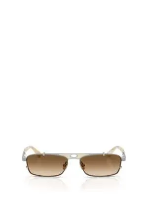 Brunello Cucinelli Rectangular Sunglasses - Silver / Sand