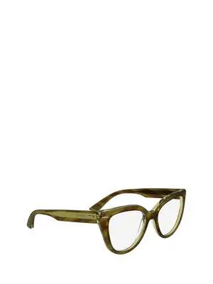 Calvin Klein Cat-eye Eyeglasses - Striped Brown / Yellow