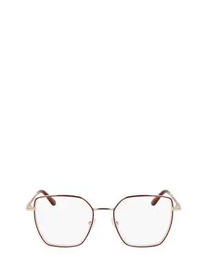 Calvin Klein Square Eyeglasses Gold / Burgundy