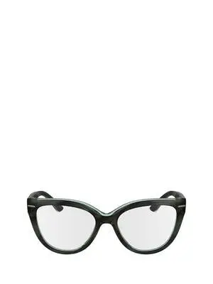 Calvin Klein Cat-Eye Eyeglasses Striped Grey / Azure