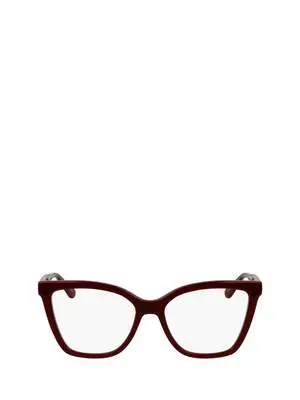 Calvin Klein Acetate Square Frame Eyeglasses Red