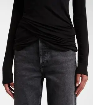AGOLDE Eve Draped T-shirt - Black