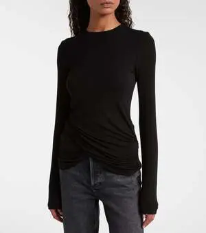 AGOLDE Eve Draped T-shirt - Black