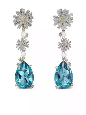 ANABELA CHAN Daisy Aquamarine And Diamond Earrings - Silver