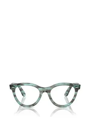 Ray-ban Ray-Ban Rounded Eyeglasses Striped Transparent Green