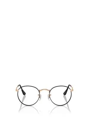 Ray-ban Ray-Ban Round Frame Eyeglasses Black On Rose Gold