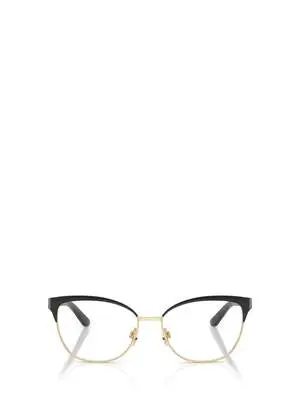 Ralph Lauren Ralph Lauren Rectangular Eyeglasses Shiny Black On Gold