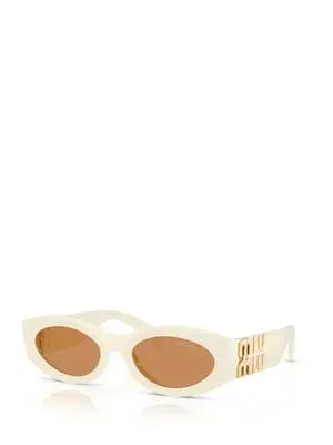 Miu Miu Oval Sunglasses - Beige