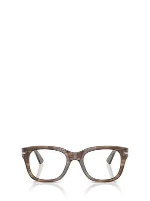 Persol Square Eyeglasses - Striped Brown
