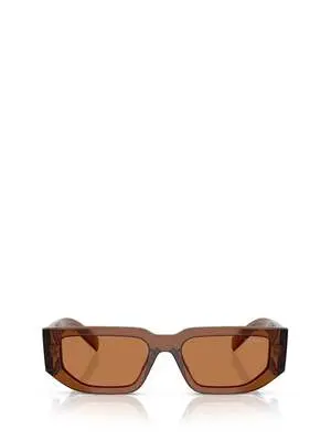 Prada Prada Eyewear Oval Sunglasses - Dark Brown Transparent