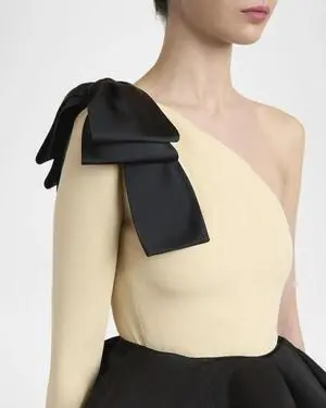 Valentino Garavani One-shoulder Column Gown With Peplum - Multi