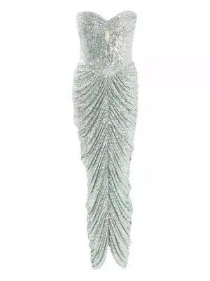 ANA RADU Sequin-embellished Ruched Midi Dress