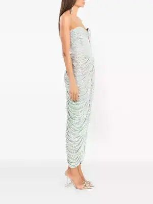 ANA RADU Sequin-embellished Ruched Midi Dress