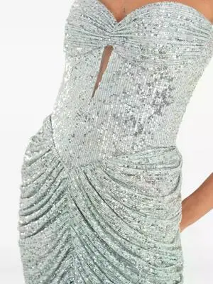ANA RADU Sequin-embellished Ruched Midi Dress
