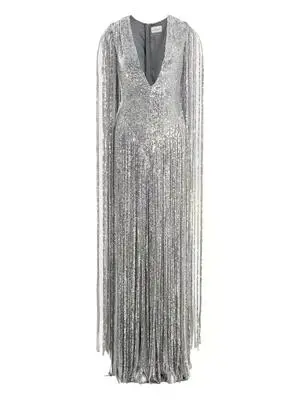 ANA RADU Sequin-embellished Fringed Maxi Dress