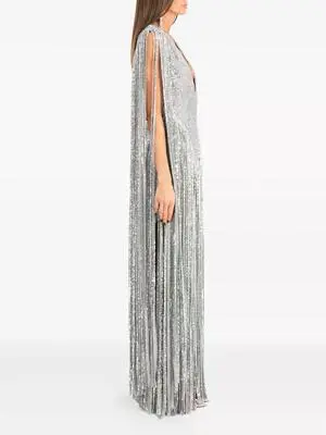 ANA RADU Sequin-embellished Fringed Maxi Dress
