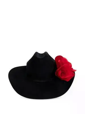 WILLY CHAVARRIA Floral Embellished Hat - Black