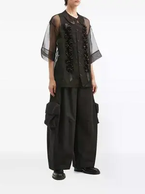 Simone Rocha Floral Appliqué Shirt