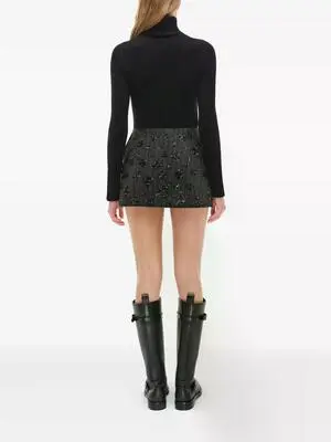 Simkhai Striped Embellished Mini Skirt - Grey