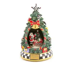MACKENZIE-CHILDS Christmas Tree & Santa Musical Display - One-color