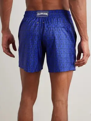 Vilebrequin Straight-leg Mid-length Printed Swim Shorts - Blue