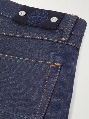 Stone Island Straight-leg Organic Jeans With Logo Appliqu