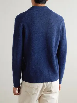 Nn07 Recycled-wool Blend Polo Sweater - Blue