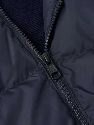 Moncler Logo-appliquéd Quilted Nylon-panelled Virgin Wool Down Cardigan