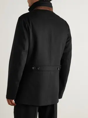 Loro Piana Suede-trimmed Cashmere Hooded Coat