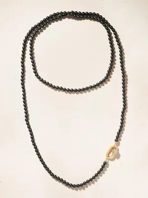 MARLA AARON 14-karat Gold, Hematite And Diamond Necklace - Silver