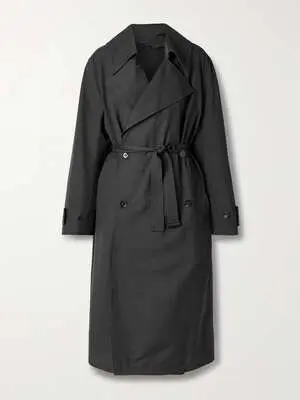 LEMAIRE Double-breasted Canvas Trench Coat - Dark Gray