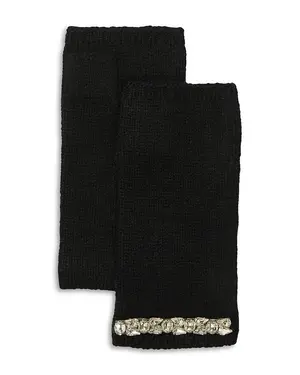 CAROLYN ROWAN ACCESSORIES Cashmere Fingerless Gloves - Black